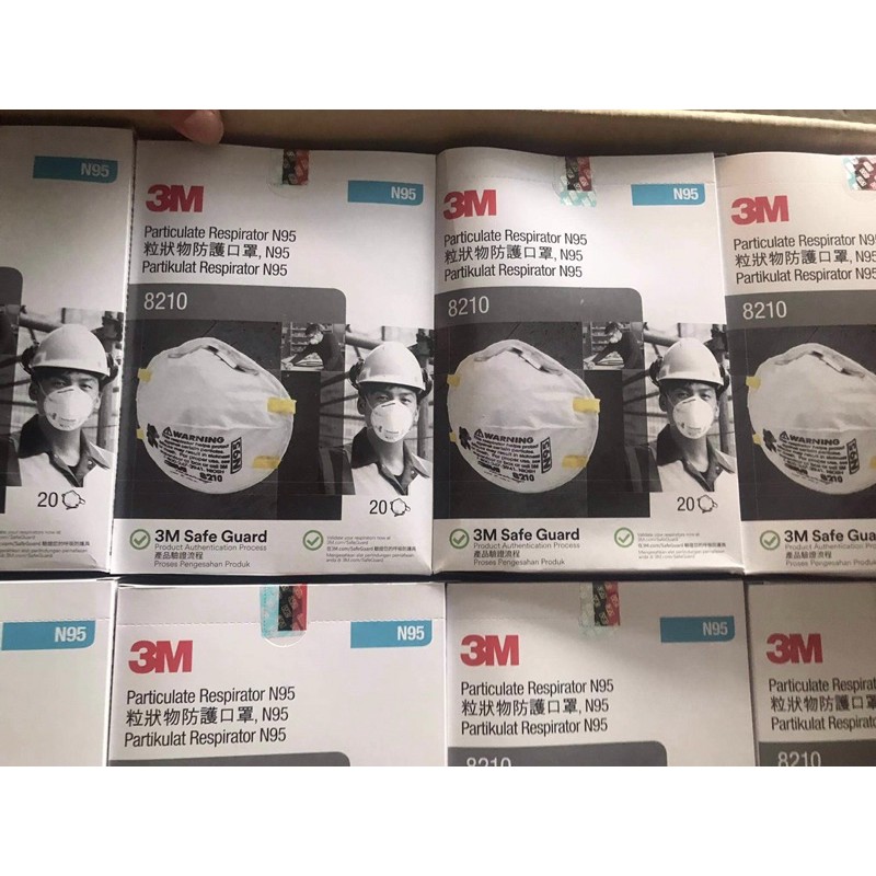 3M 8210 หน้ากาก กรองอนุภาคฝุ่นละออง N95 (1 กล่อง บรรจุ 20 ชิ้น) ของแท้‼ ...