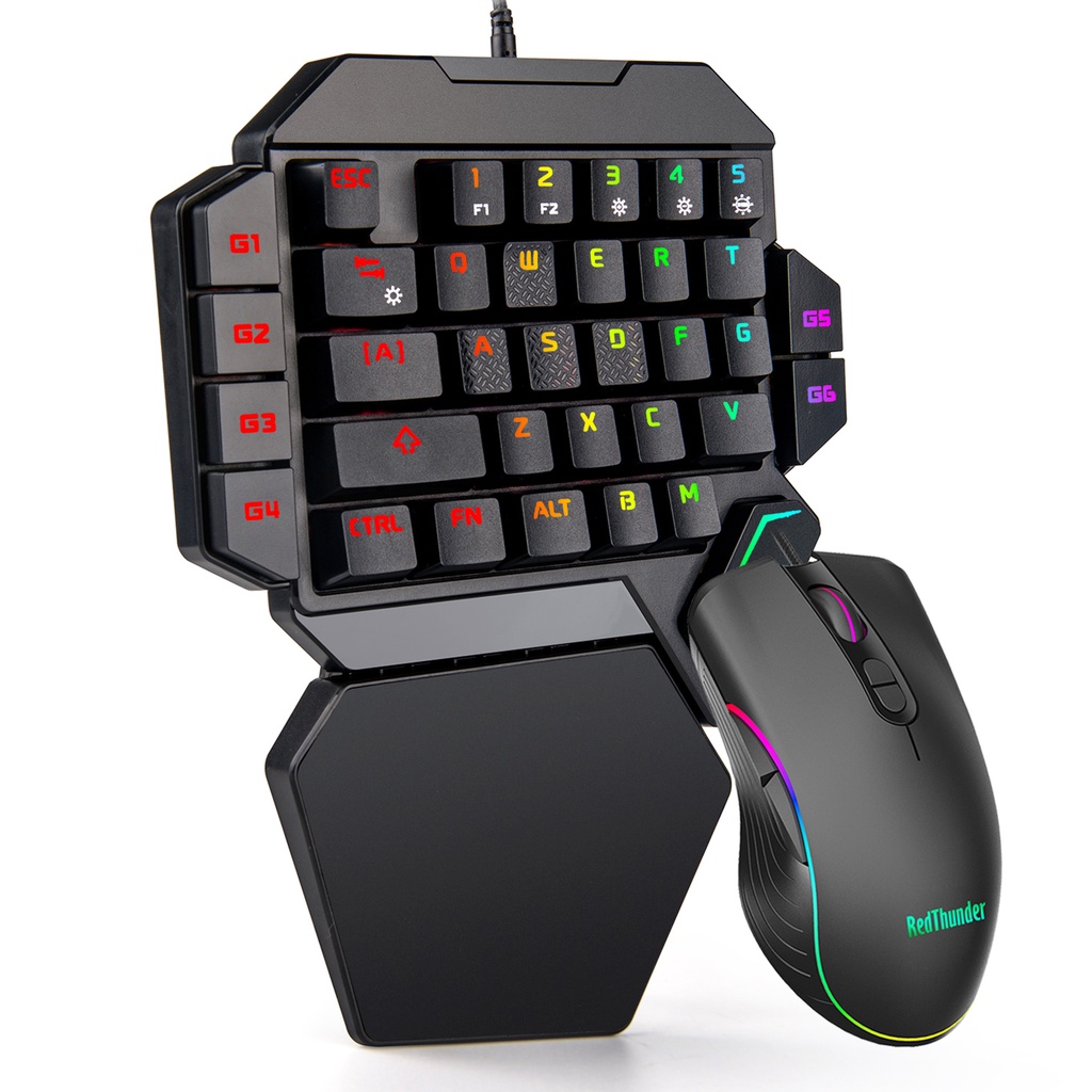 แป้นพิมพ์：OneHanded Mechanical Gaming Keyboard RGB Backlit ortable Mini ...
