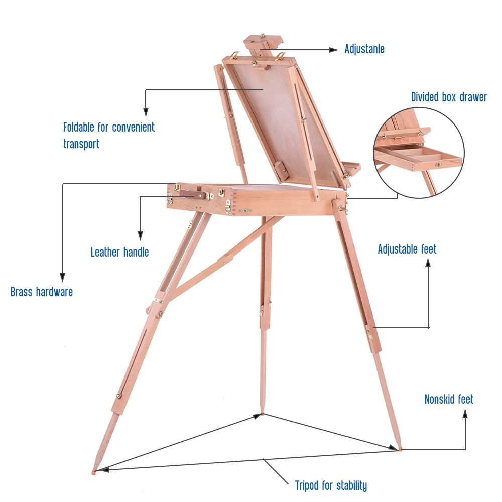 Professional Folding Art Artist Wood Wooden Easel Paint Sketch Drawing ...