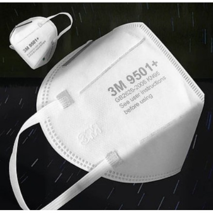 3M 9501+ (แพ็ค 2 ชิ้น) หน้ากากอนามัย พับได้ ป้องกันฝุ่นละออง มลพิษ ควัน ...