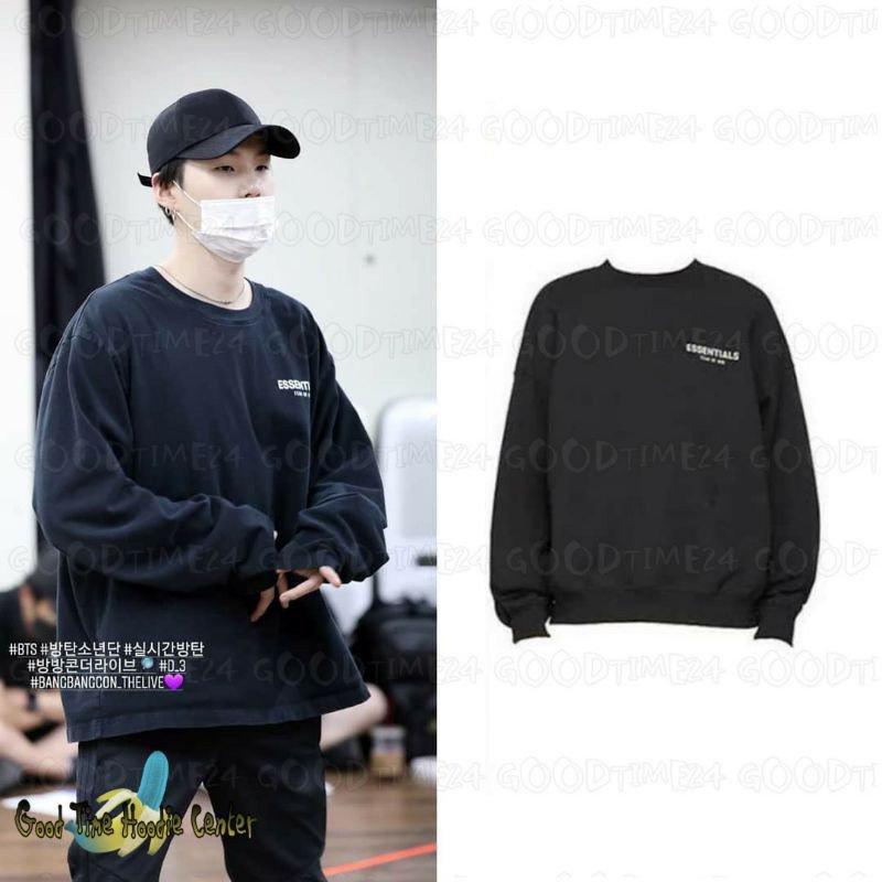 Basic SWEATER BTS SUGA ESSENTIALS LOGO SMALL NHhM | Shopee Thailand