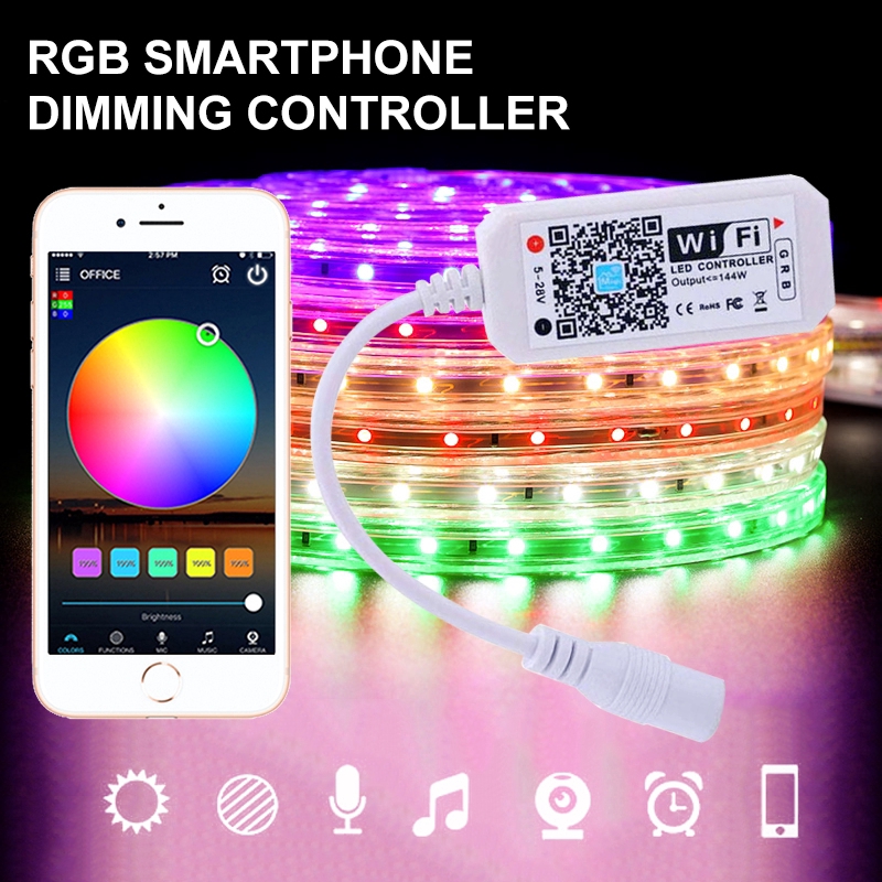 ⋐⋐ Smart WiFi Controller LED Strip RGB Color Changing Wireless Remote ...