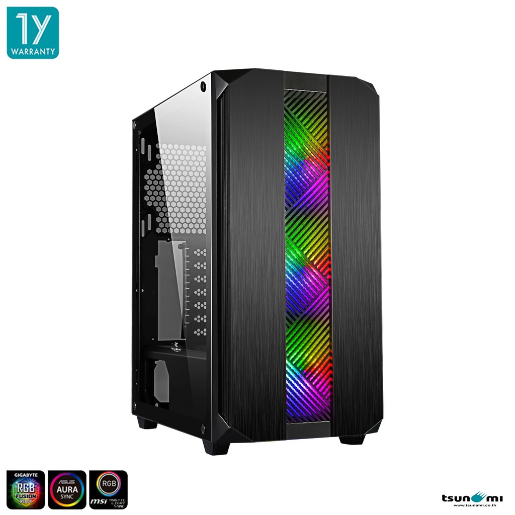 Tsunami ATX (NP) Tsunami ARGB 3601 Gaming Case TG ( Black WHIE ...