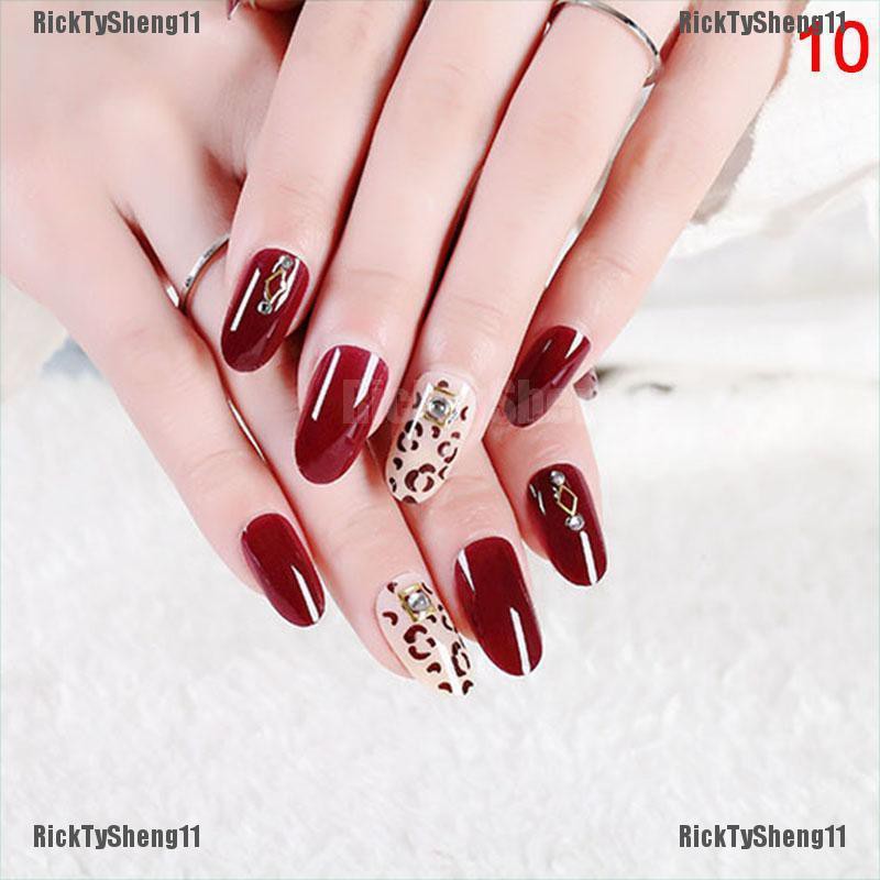 [COD]RTS 24 Pcs/Set Nail Tips Acrylic Short Full False French Nail Art ...
