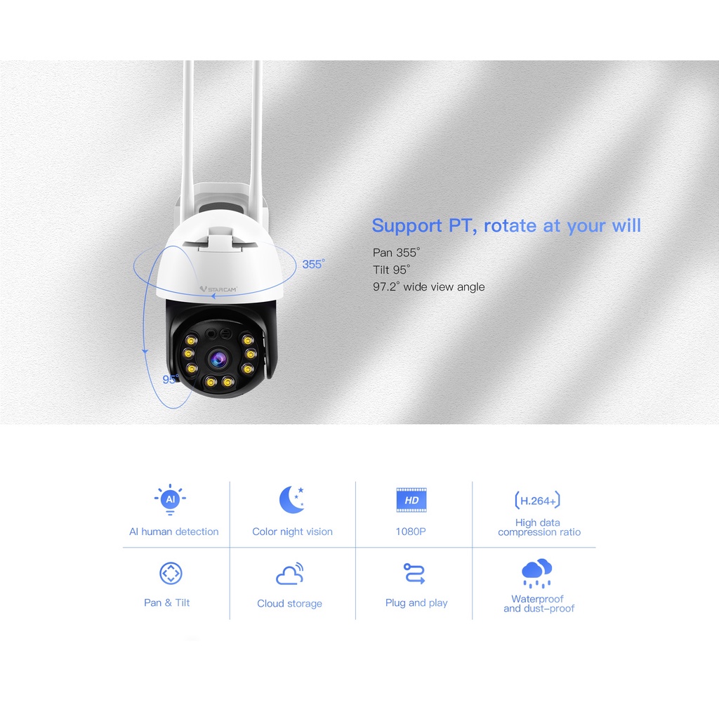 VSTARCAMCS64 SUPER HD 1296P 3.0MegaPixel H.264 WiFi iP Camera กล้องวงจรปิดกันน้ำ - vstarcam_shop ...