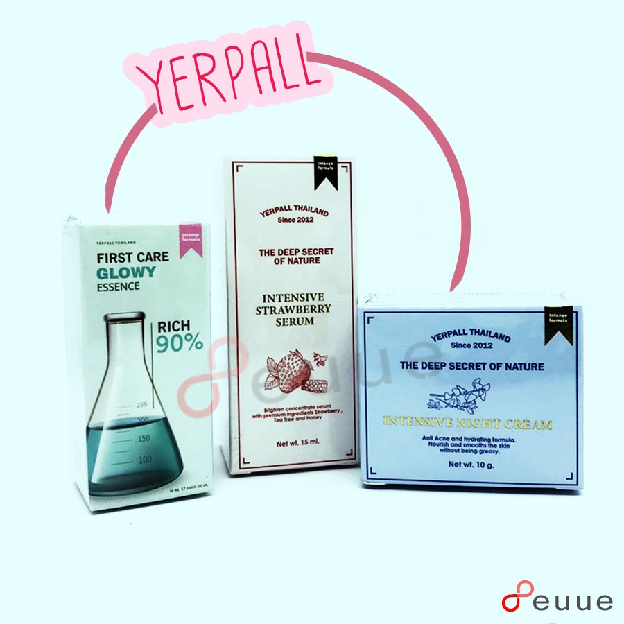 Yerpall (เยอเพล) เฟิร์สแคร์,เซรั่มสตอเบอรี่,ไนท์ครีม ของแท้100% - maha ...