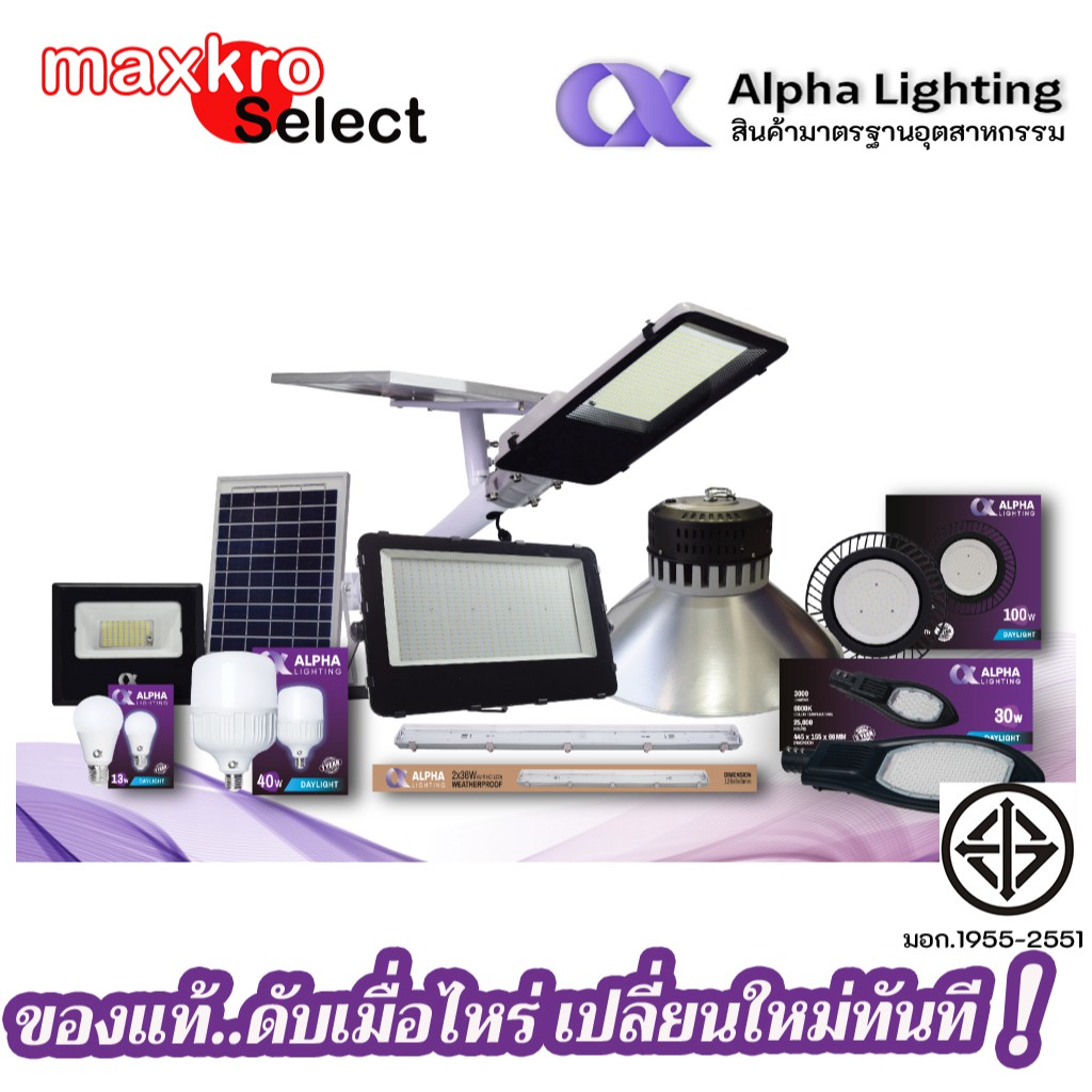 ALPHA หลอดไฟ LED Bulb (หลอดกลม)ขั้ว E27 3W 5W 7W 9W 12W 15W แสงขาว ...