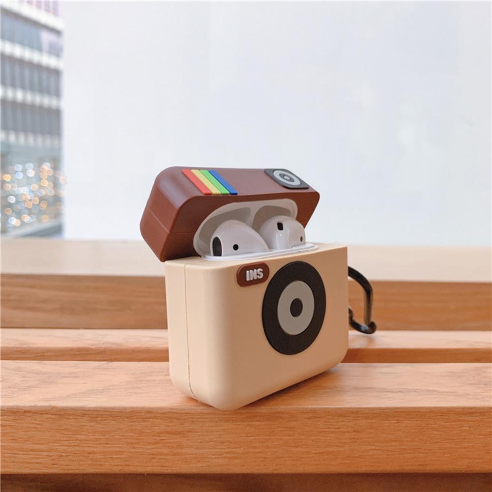 Cute Camera Earphone Case Full Protective Silicone Wireless Bluetooth ...
