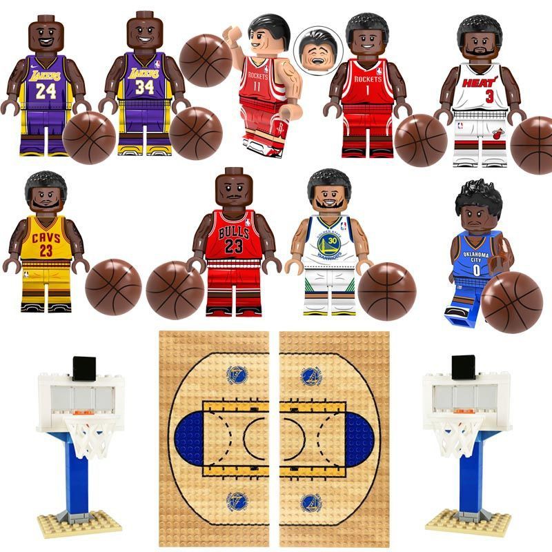 บล็อกตัวต่อบาสเก็ตบอล NBA All-Star Building Blocks ขาตั้งสนามบาสเก็ตบอล ...