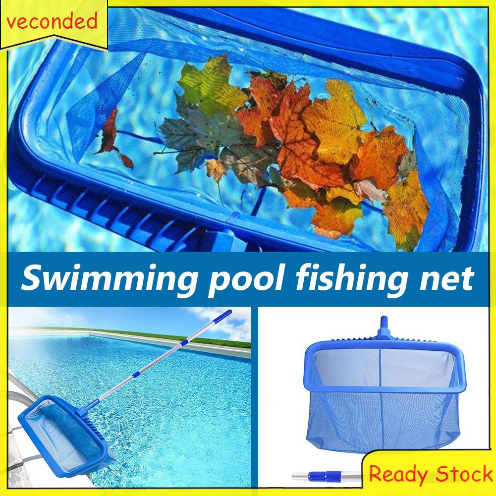 Swimming Pool Salvage Net wTelescopic Rod Fish Pond Skimmer Leaf ...