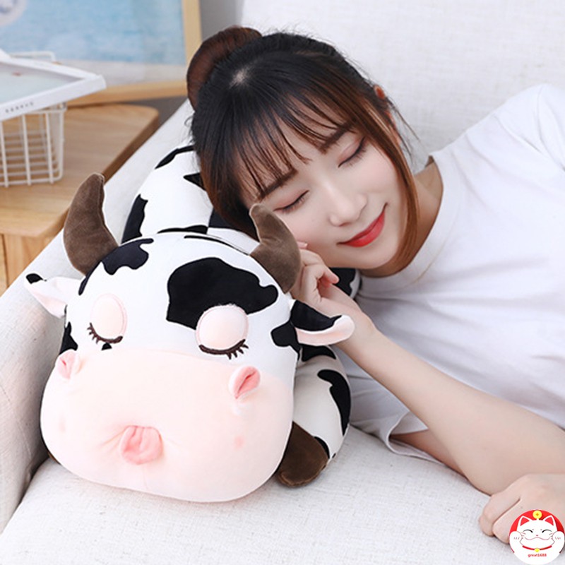 30/50cm Cow Pillow Plush Toy Spotted Black & White Plush Milky Cow ...