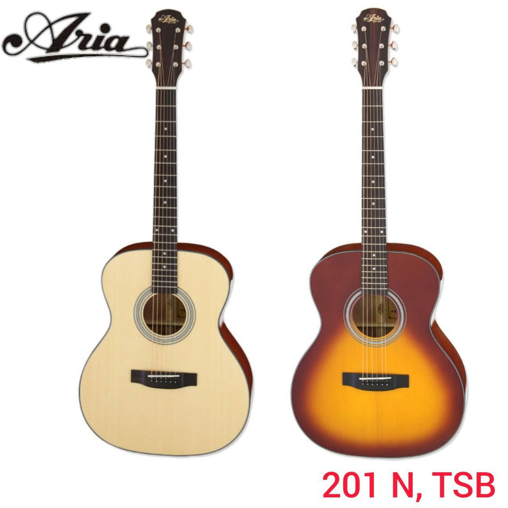 ARIA-201 กีตาร์โปร่ง ทรง OM BODY TOP SOLID SPRUCE - bngmusicthailand ...