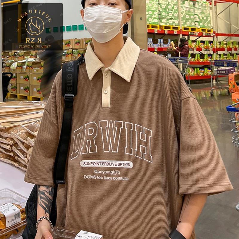 เสื้อโปโลแขนสั้น คอปก ทรงหลวม ขนาดใหญ่ แฟชั่นฤดูร้อน สไตล์เกาหลี สําหรับผู้ชาย ไซซ์ M - 5XL 2022 ...