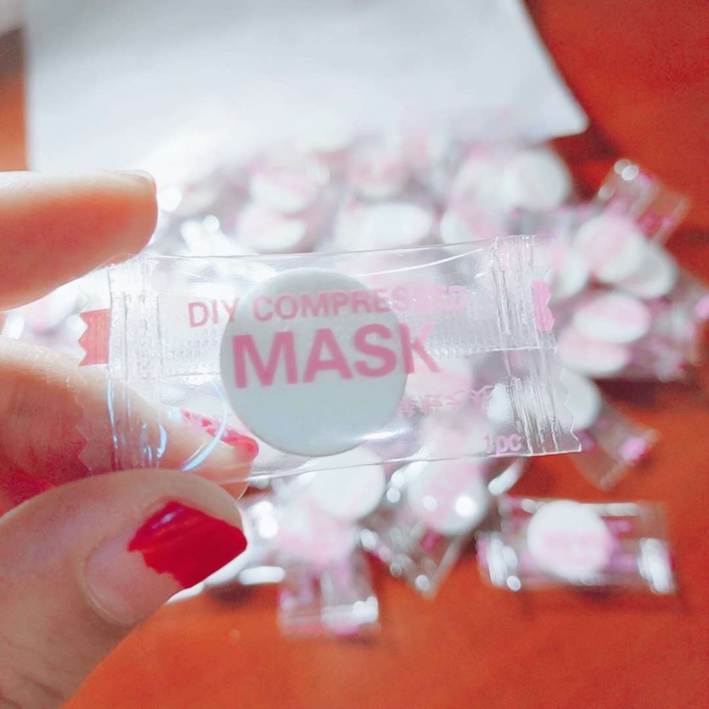 หน้ากากบีบอัดSilk Compression Mask Ultra-thin Portable Granule Dry แผ่น ...