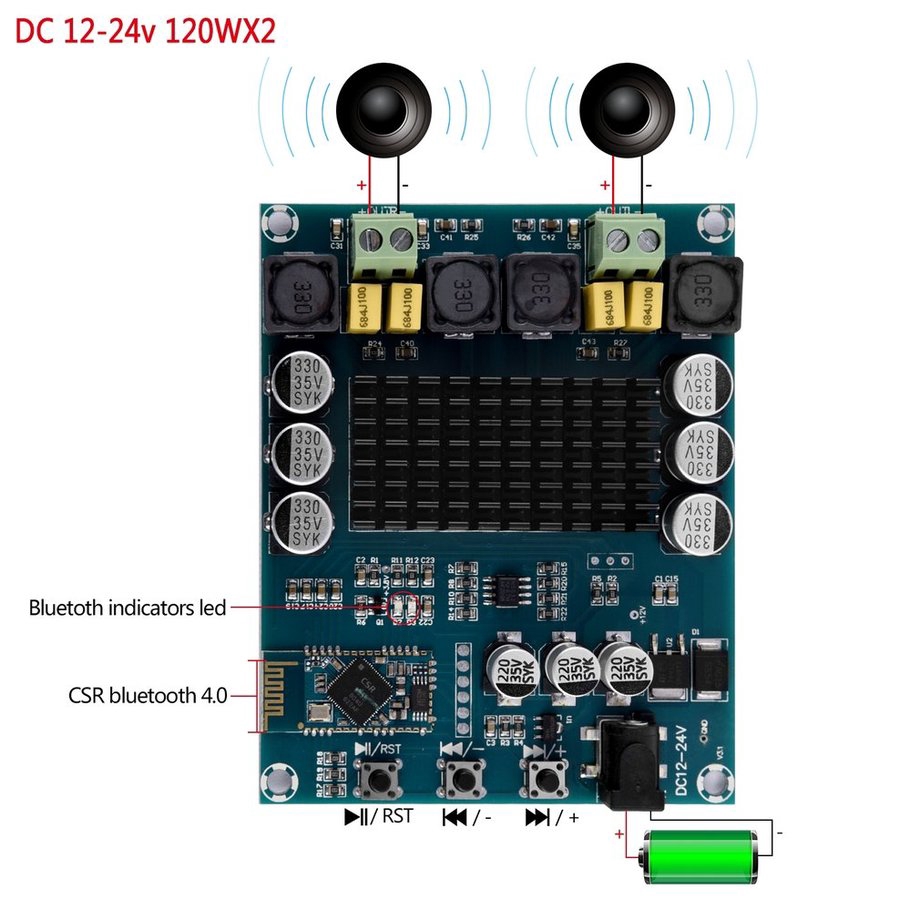 อุปกรณ์เสริม Xh - M 548 บลูทูธ 4 . 0 Dual Channel 120 Wเครื่องขยายเสียง ...