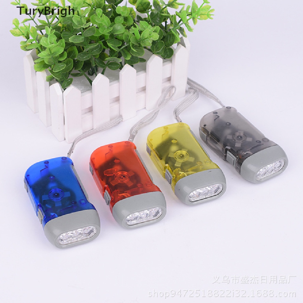TUH 3 LED Hand Pressing Dynamo Crank Power Wind Up Flashlight Torch ...