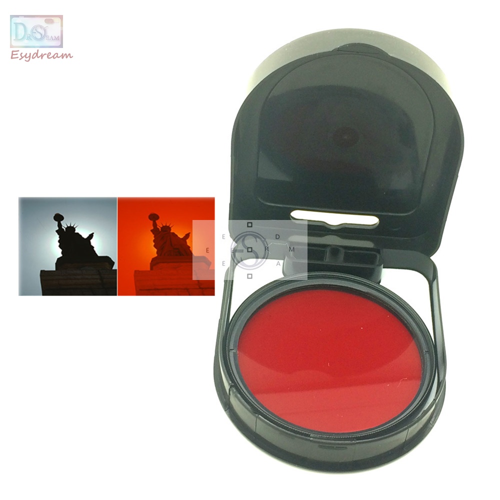 Full Red Color Lens Filter For Canon Nikon Camera Lenses 37 40.5 46 49 ...