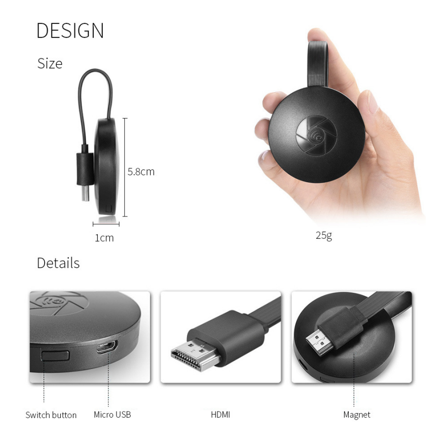 G2 Chromecast Wifi Adapter Miracast Mira Screen Dongle Hdmi Tv Hd1080p ...
