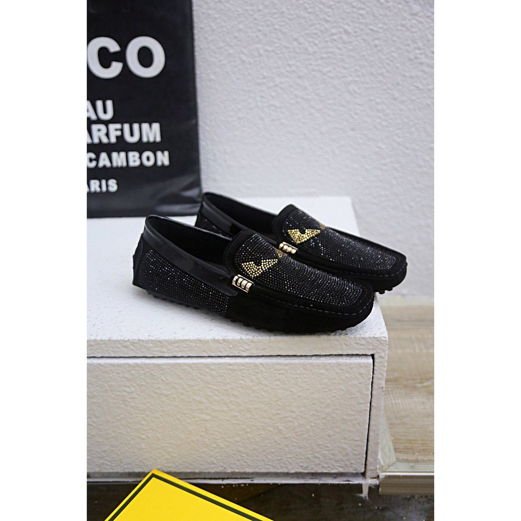 Lowest Price Fendi Mens Peas Shoes F Letter Little Monster Eye Flat ...