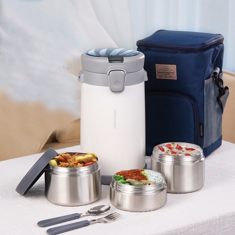 Lock＆Lock（LOCK&LOCK）Separated Insulated Lunch Box Portable Three-Layer ...