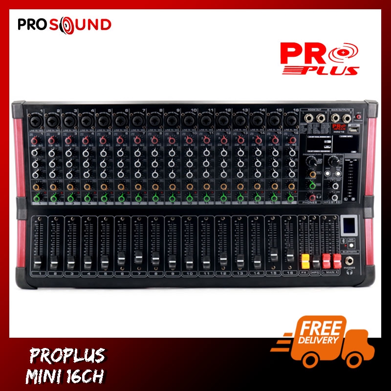 มิกเซอร์ Mixer PROPLUS MINI 16CH เสียงดี ราคา ถูก มีเอฟเฟ็กแท้ ส่งฟรี ติดต่อ PRO-SOUND ...
