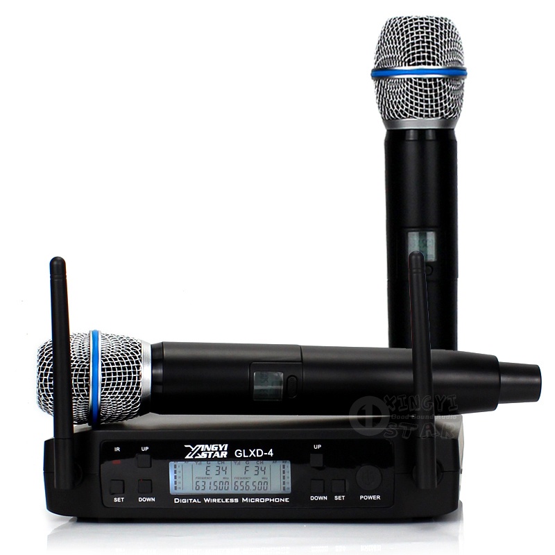 BGLXD4 UHF Wireless Microphone Professional BETA87A BETA 87A Handheld Cordless Microphone System ...