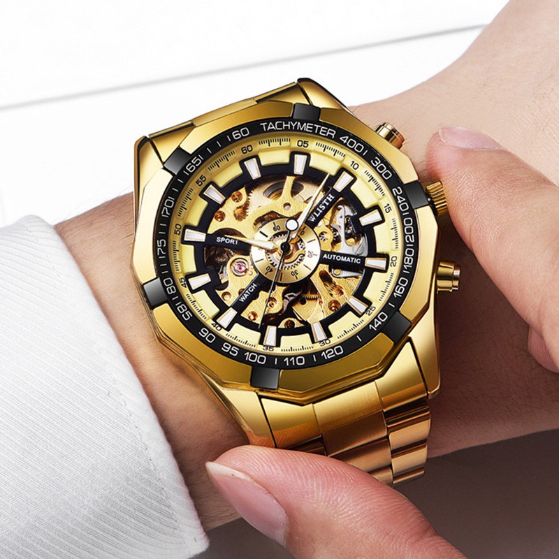 Authentic Automatic Watch Men Waterproof Luminous Stainless Steel ...