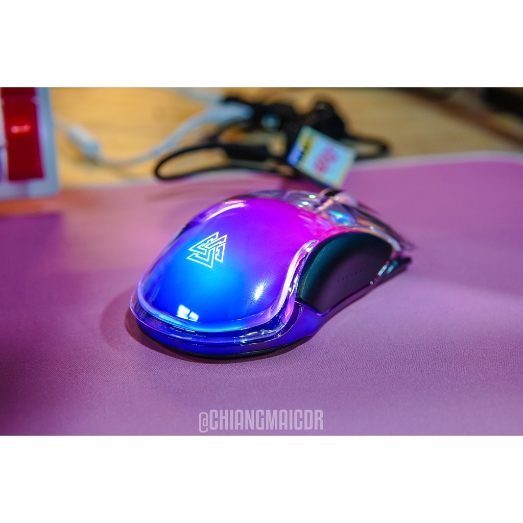 เมาส์เกมมิ่ง EGA Type M11 RGB Gaming Mouse บอดี้ใสไฟสว่างมาก เมาส์มาโคร ...
