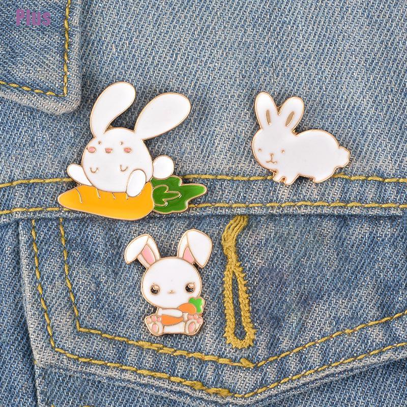 Pls.Pins Cute Rabbit Chain Brooches Animals Badge Women Jackets Collar ...