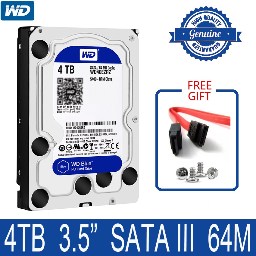 WD Blue 4TB Internal Hard Drive Disk 3.5quot 5400 RPM 64M Cache SATA III 6Gbs 4T 4000GB HDD ...