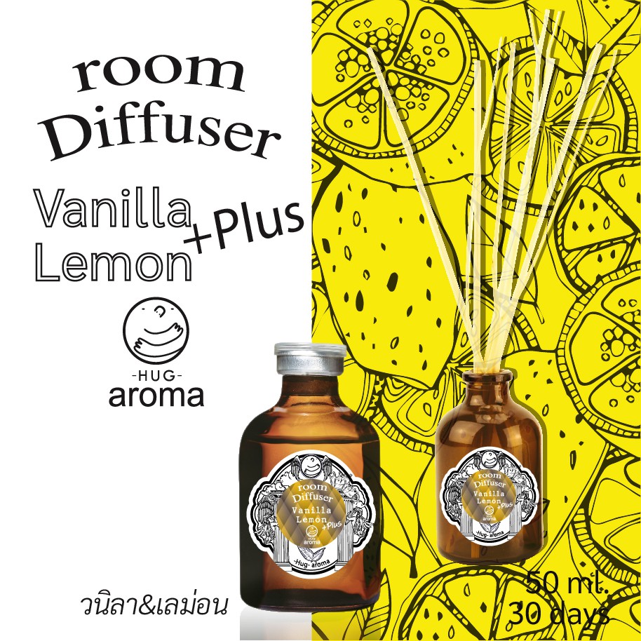 กลิ่น วนิลา เลมอน ซีตัส 50 ML ก้านไม้หอม น้ำหอมปรับอากาศ อโรม่า Hug ...