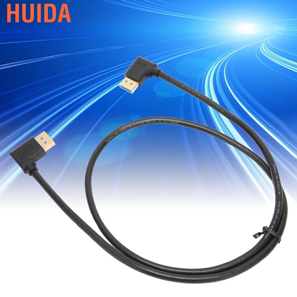 Huida 8K HD Displayport Cable DP1.4 90 Degree Right Angle DP Male To ...