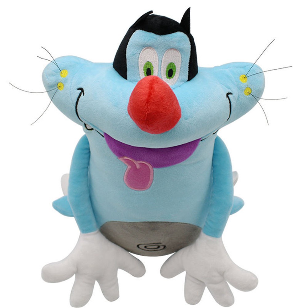 Cod 38cm Oggy and The Cockroaches Plush Doll Fat Cat Soft Stuffed Kids ...