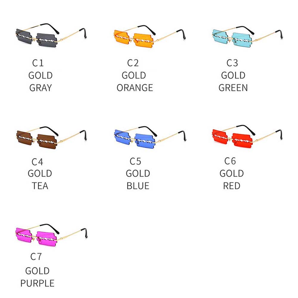 EXPEN Cool Razor Blade Sunglasses Ladies Hollow Blade Decoration Sun ...