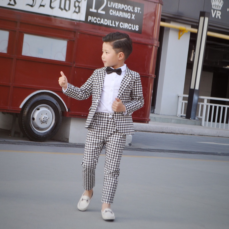 Children39s Formal Plaid Suit Set Summer Autumn Boys Blazer Shorts ...