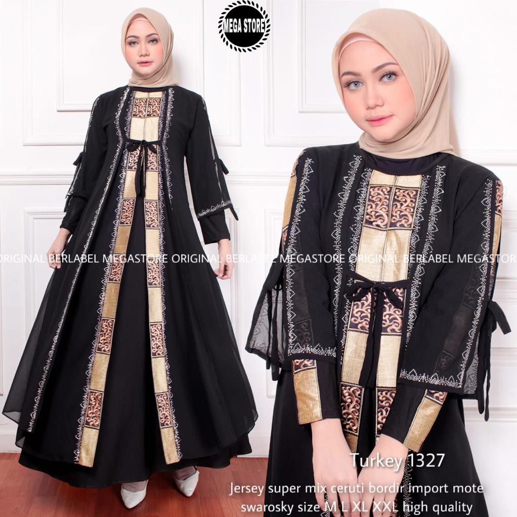 Abaya Turkey 1327 ชุดเดรสจัมโบ้สําหรับสตรีชาวมุสลิม - dbfclothing.th ...