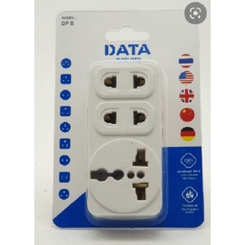 ปลั๊กแปลงอเนกประสงค์ 2ขาแบน 3 ช่อง DATA DP6 2300 วัตต์ สีขาว ...