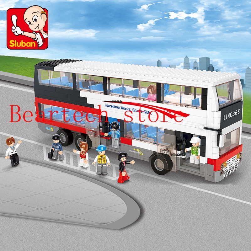 Sluban 0335 City Luxury Double-decker School Bus Building Blocks ...