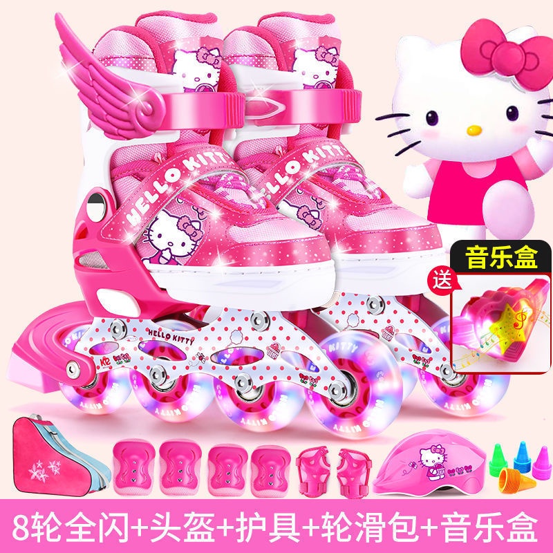 Hello Kitty Skates เด็กครบชุด Kids Roller Skates หญิง Beginners Inline ...