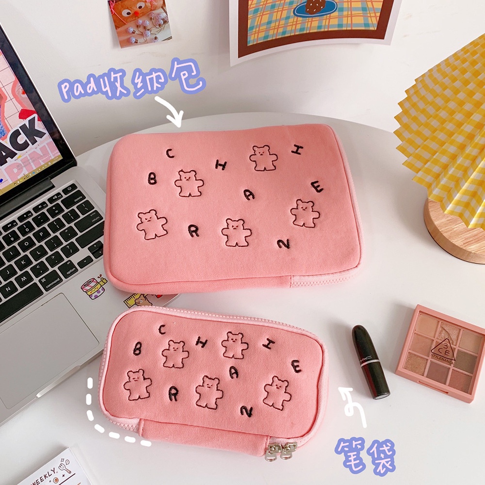 กระเป๋าใส่แท็บเล็ต ipad ชมพู ของใช้ในชีวิตประจำวัน สไตล์ญี่ปุ่น เกาหลี ...