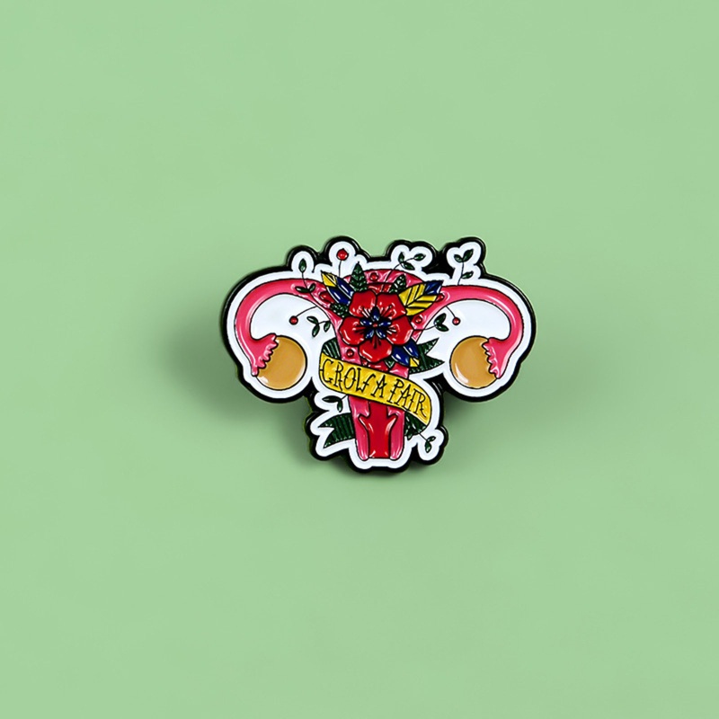 seng Creative Uterus Rose Brooch Medical Pins Uterine Medicine Enamel ...