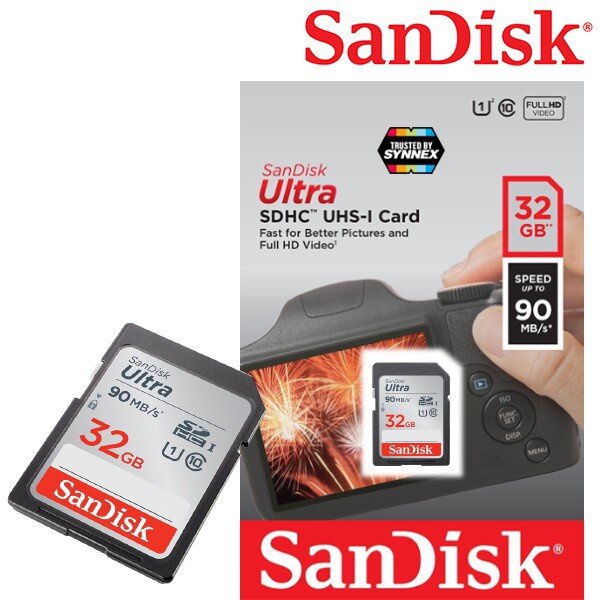 HOTSanDisk Ultra SD Card 32GB Class10 Speed 90MB/s SDSDUNR-032G-GN6IN เมมโมรี่ การ์ด ใส่ กล้อง ...