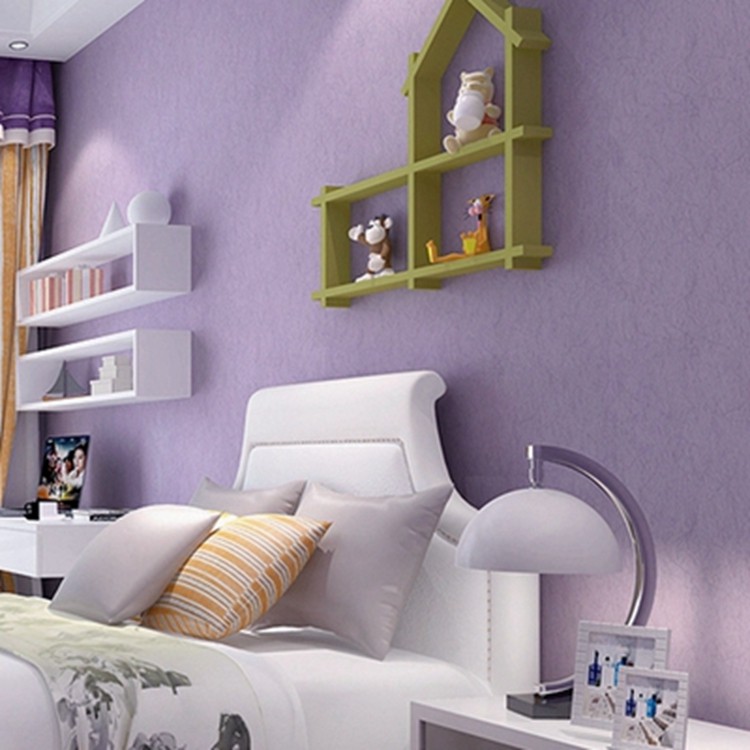 Violet Light Purple Plain Wallpaper Bedroom Living Room Beau ...