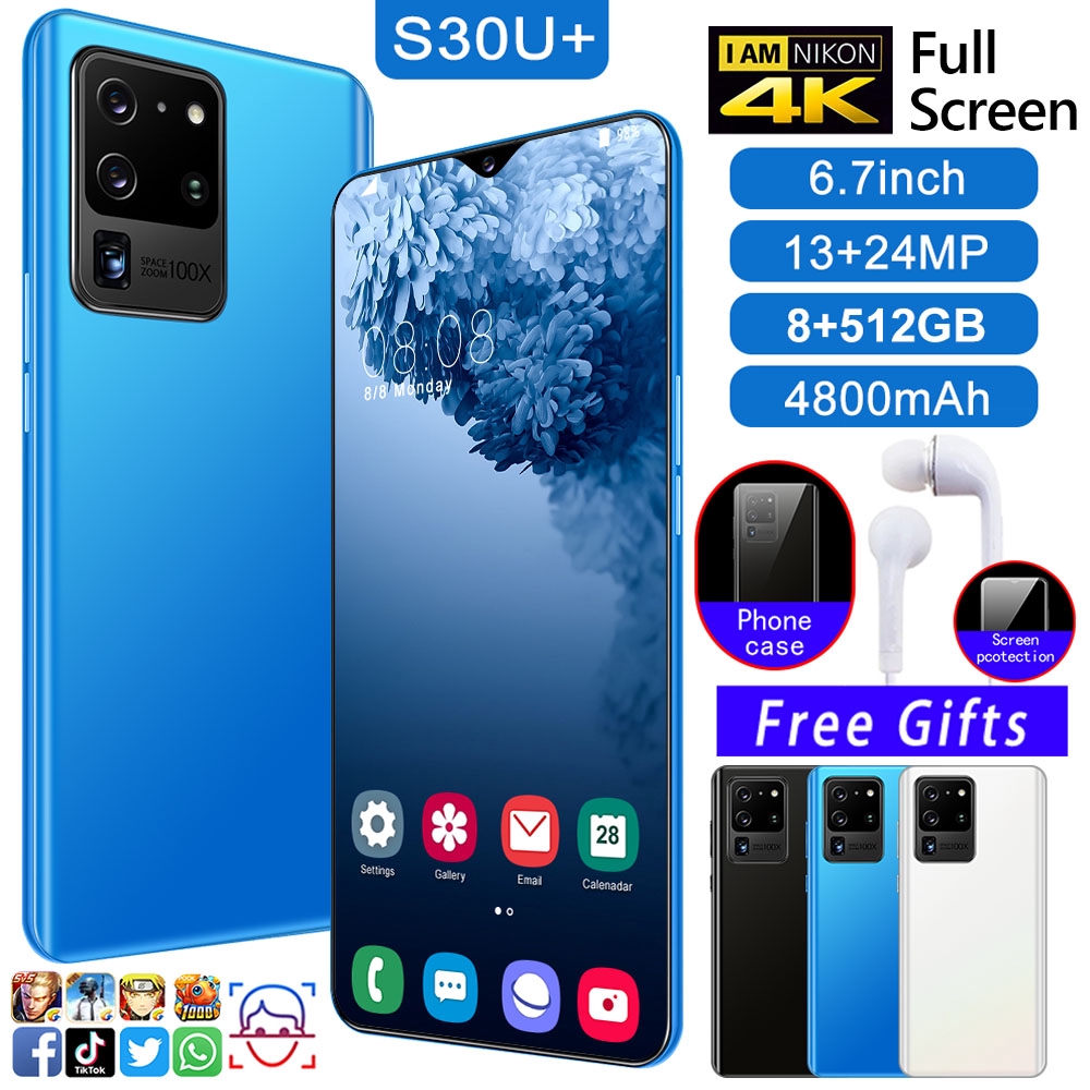 S30U 6.7 นิ้ว HD 8 + 512GB ROM มาร์ทโฟน Android โทรศัพท์มือถือ 2020 ...