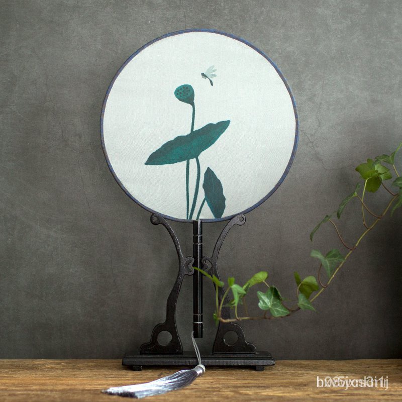 Ancient fan ♡Circular Fan Translucent Silk Ink Vintage So Palace Fan ...