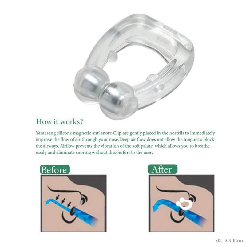 Silicone Magnetic Anti Snore Stop Snoring Nose Clip Sleep Tray Sleeping ...