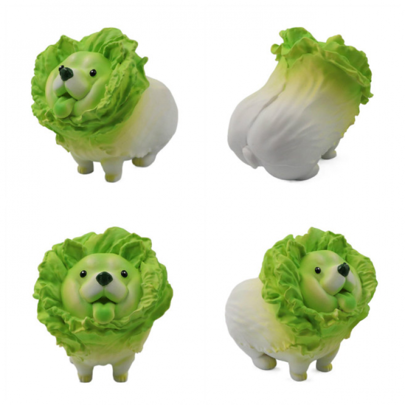 Cartoons Cabbage Dog Figure Lucky Ornaments Statue Auspicious Dog ...