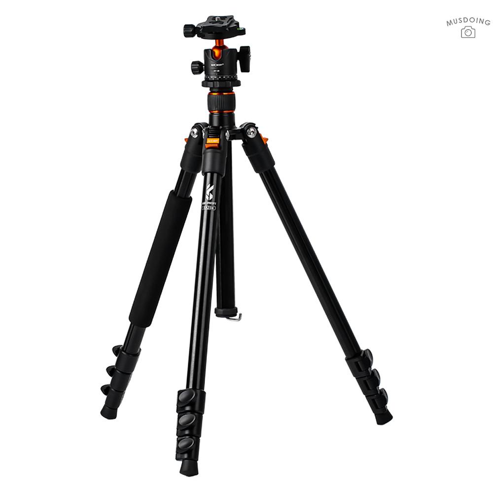 ღ K&F CONCEPT Adjustable Height Camera Tripod Stand Aluminum 4-Section ...