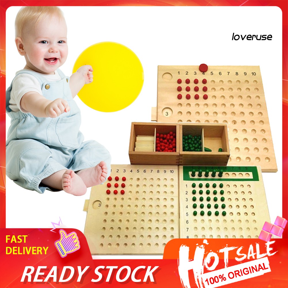 JYWJ♫Montessori Multiplication Division Mathematics Wooden Board Kids ...