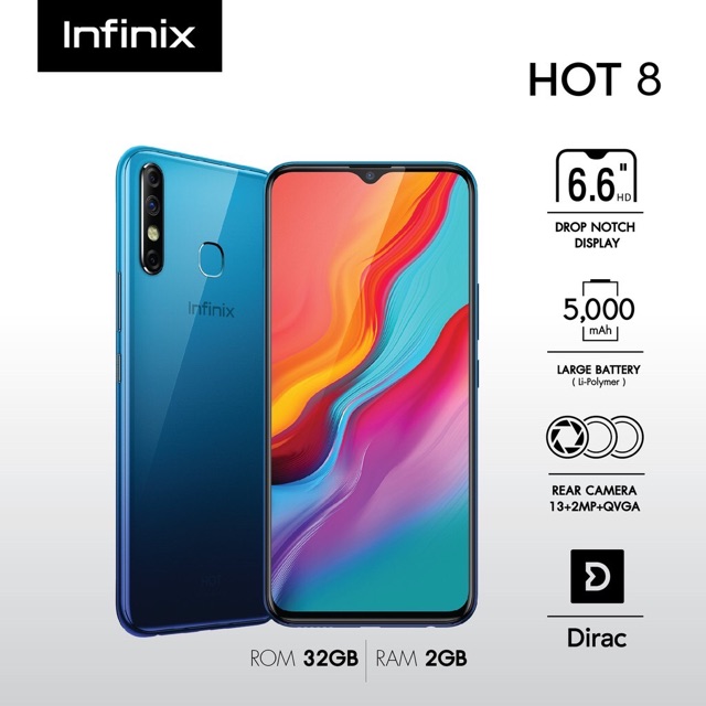 Infinix hot 8(2,32) จัดส่งฟรี เครื่อใหม่ประกันศูนย์1ปีพร้อมประกันจอแตก1 ...